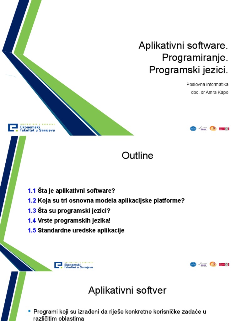P6 - Aplikativni Software. Programiranje I Programski Jezici. | PDF