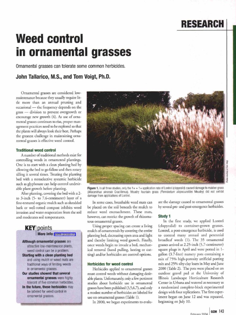 Weed Control in Ornamental Grasses: Research | PDF | Herbicide | Weed