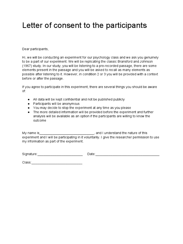 Letter of Consent | PDF