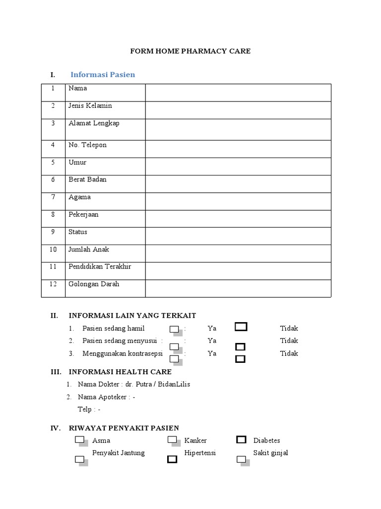 Form Home Care Farmasi | PDF