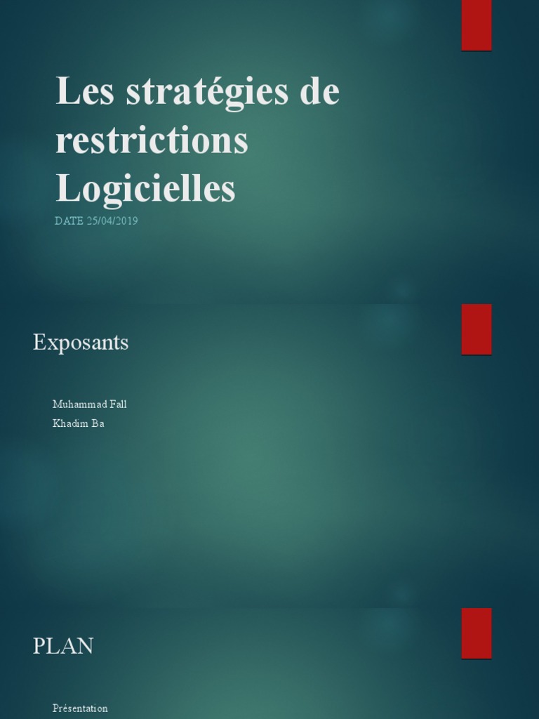 Stratégie de Restriction Logicielle | PDF | Stratégies de groupe ...