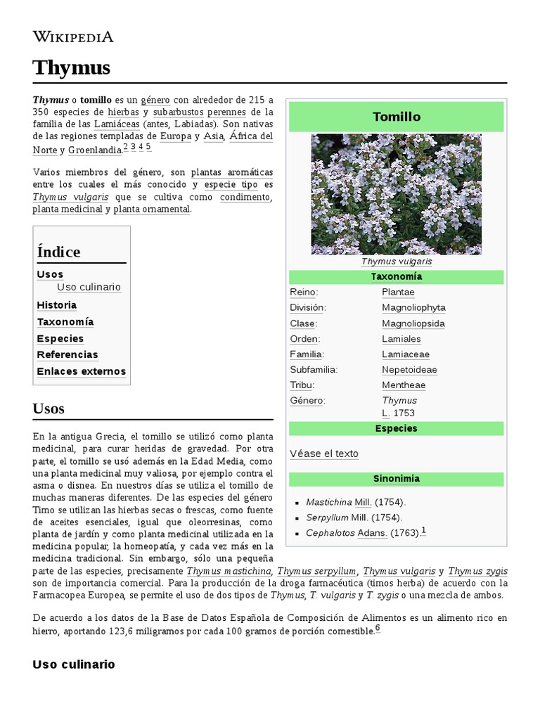 Thymus | PDF | Forma de vida vegetal | Plantas
