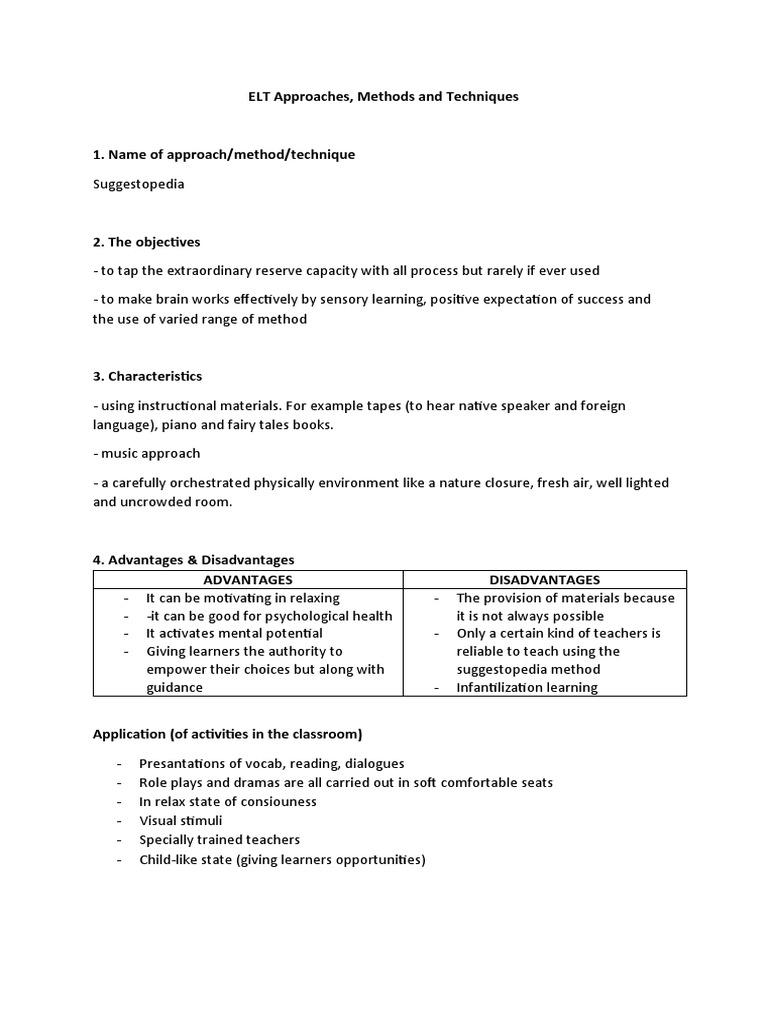 ELT Approaches Template | PDF