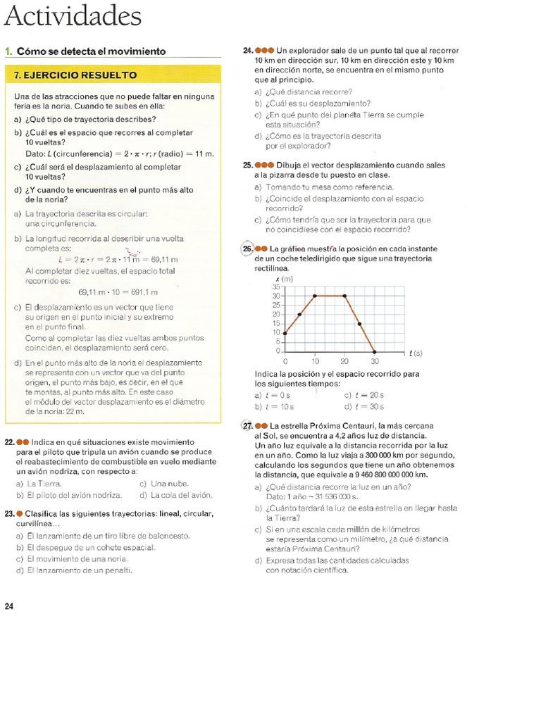 Tema 7 Ejercicios Movimientos | PDF