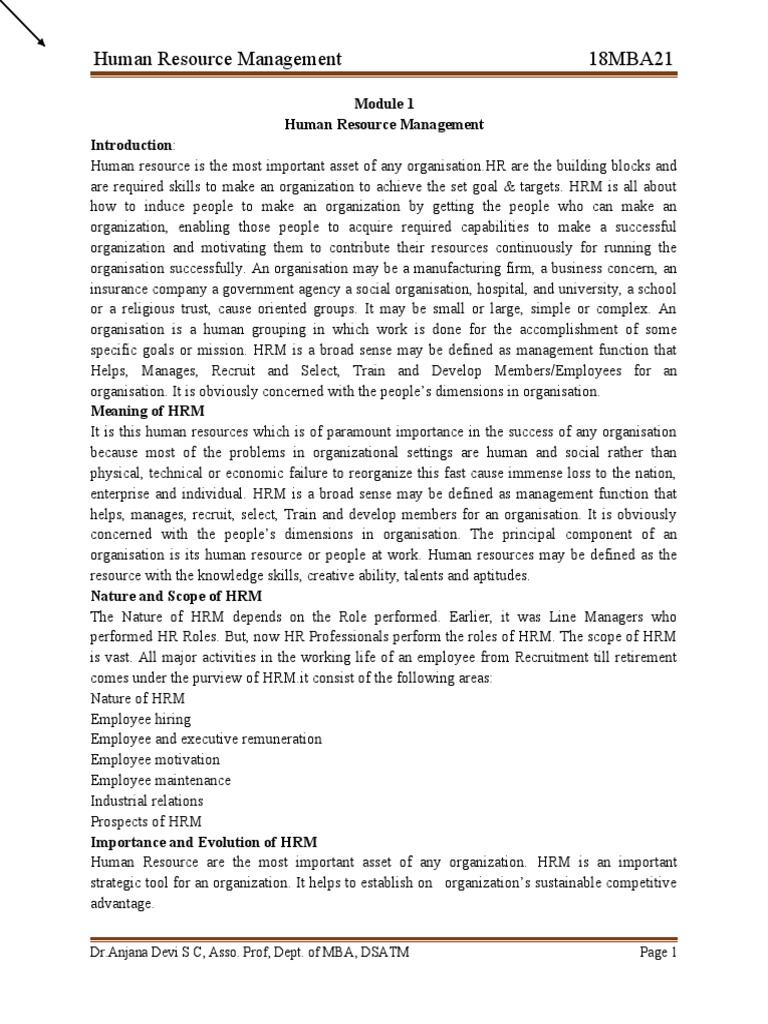 HRM Notes | PDF | Human Resource Management | Human Resources