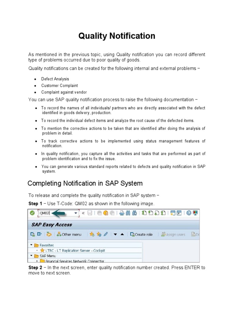 Quality Notification: Completing Notification in SAP System | PDF ...