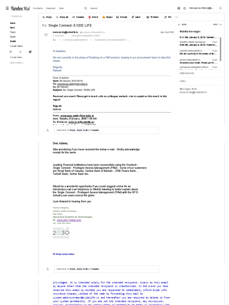Krontech-Pam, Exide Life Insurance Lead | PDF | Network Service | Email