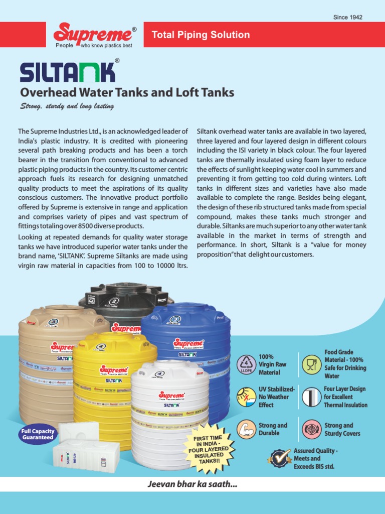 Overhead Water Tanks and Loft Tanks: Strong, Sturdy and Long Lasting ...