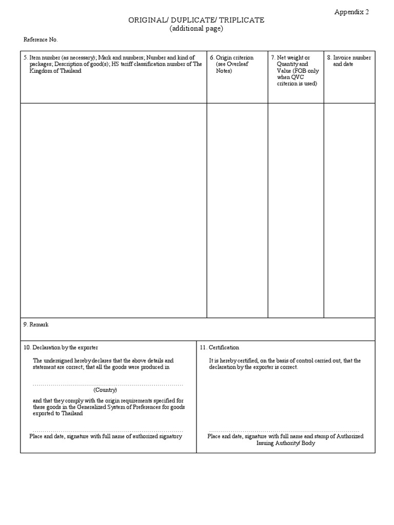 Original/ Duplicate/ Triplicate (Additional Page) | PDF | Trade ...