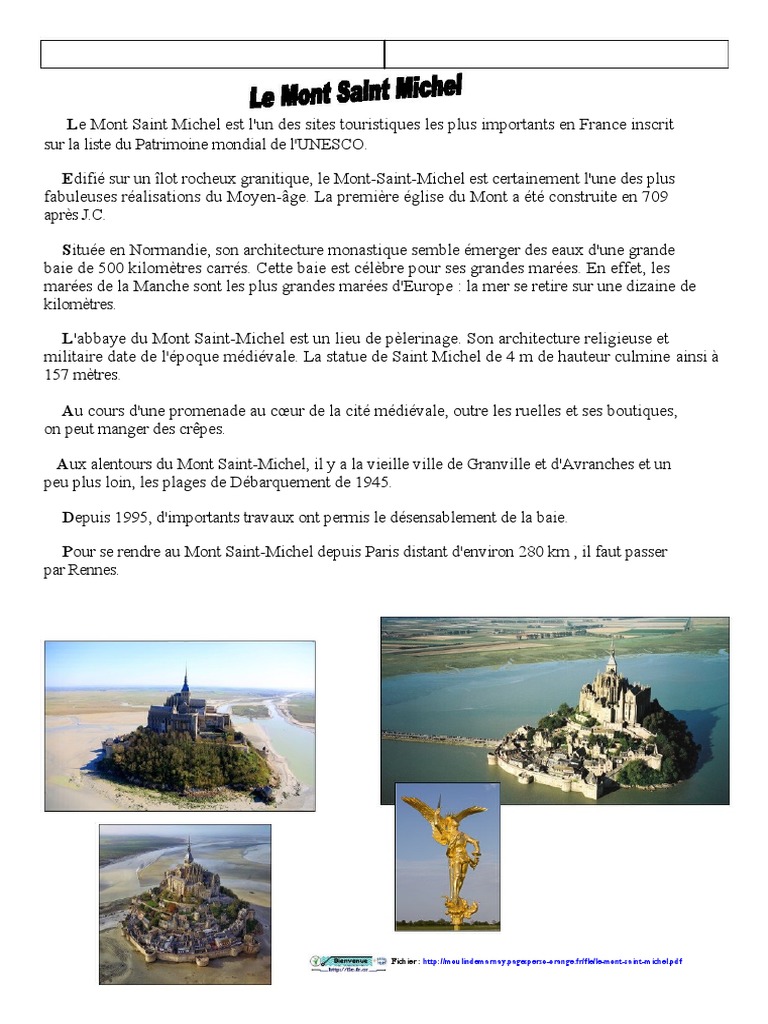 Histoire et caractéristiques du Mont Saint-Michel | PDF | Art