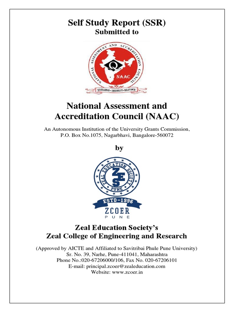 ZCOER NAAC Self Study Report | PDF | Curriculum | Educational Assessment