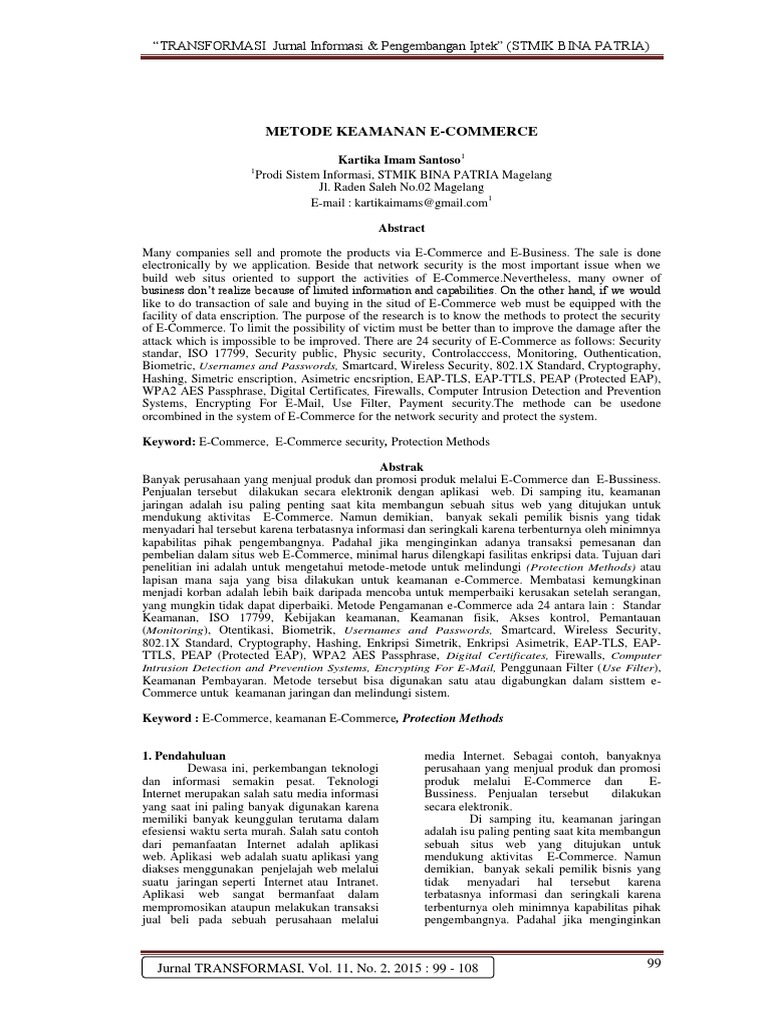 Metode Keamanan E-Commerce PDF | PDF