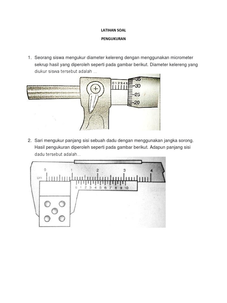 Latihan Soal Pengukuran Dan Angka Penting PDF | PDF | Metode & Bahan Ajar