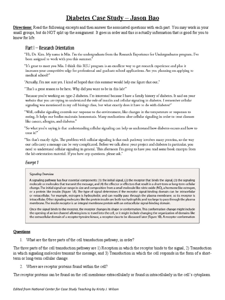 Diabetes Case Study - Jason Bao | PDF | Signal Transduction | Kinase