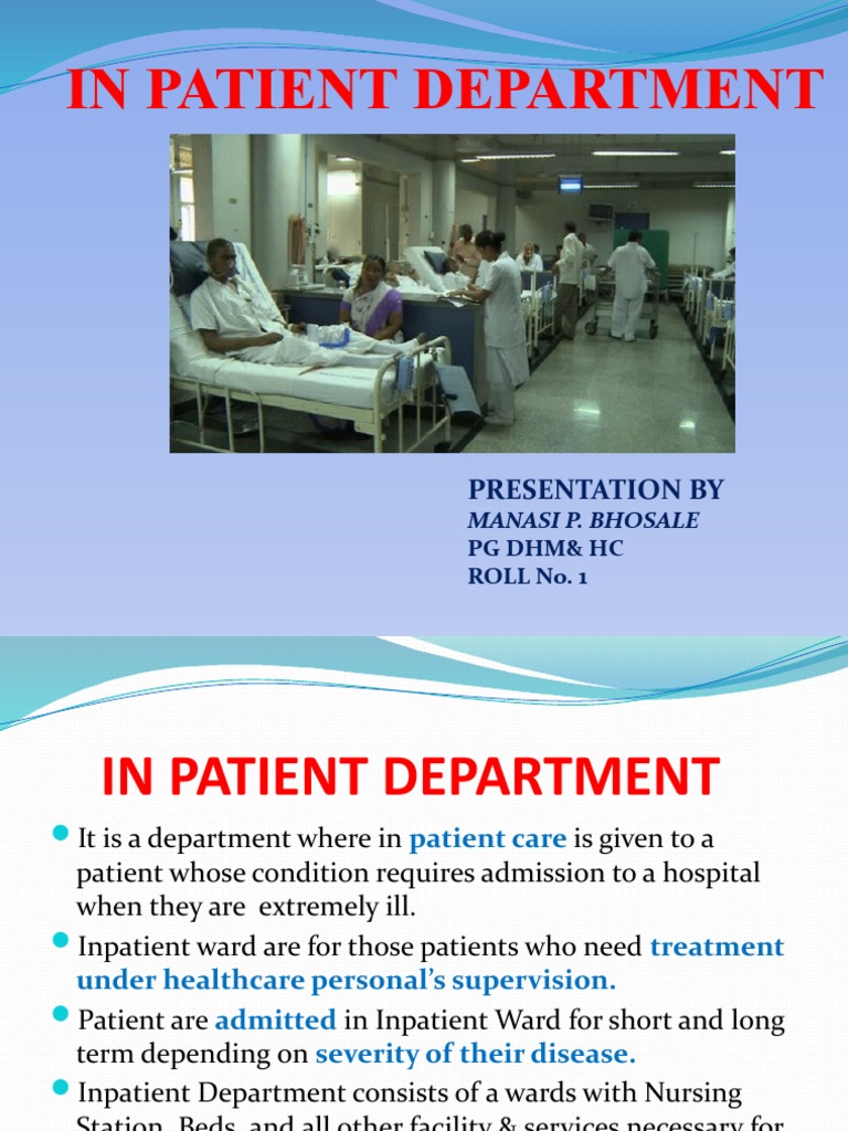 Inpatient Department Overview and Design | PDF | Hospital | Patient