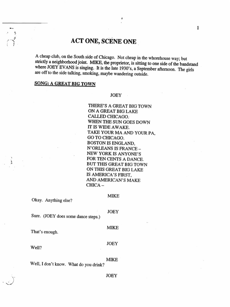 Pal Joey Script PDF | PDF