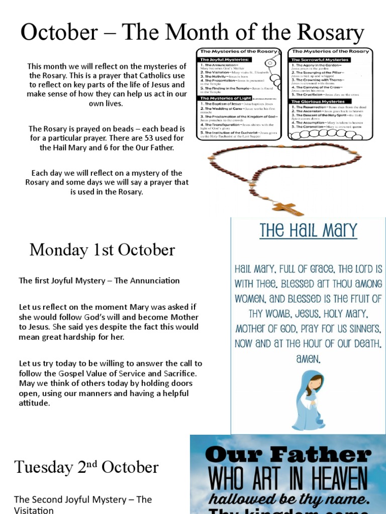 October Rosary Reflections Guide | PDF | Rosary | Ascension Of Jesus