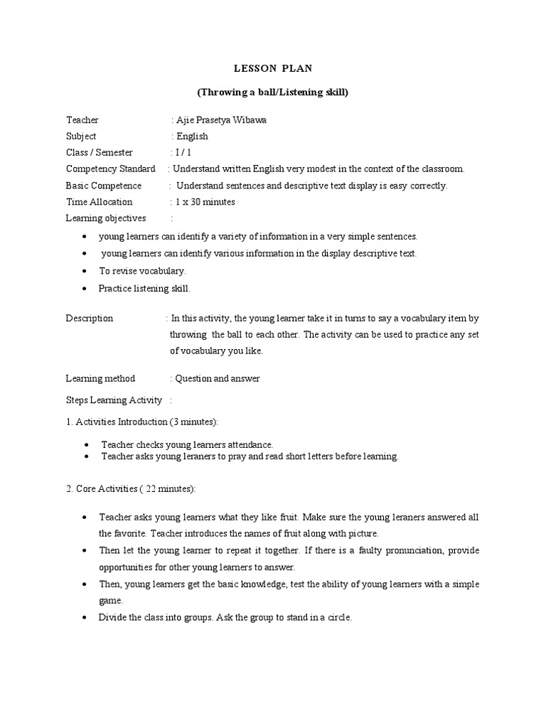 Young Learners' English Ball Game | PDF | Vocabulary | English Language