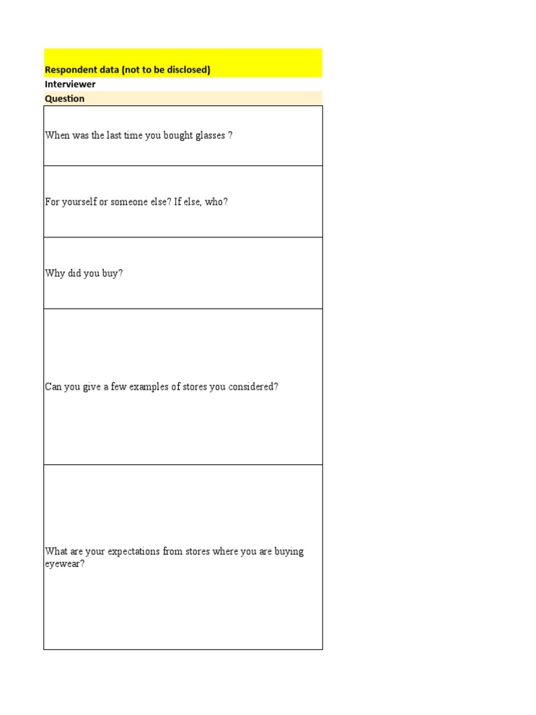 Eyewear - Questionnaire | PDF | Glasses | Optics