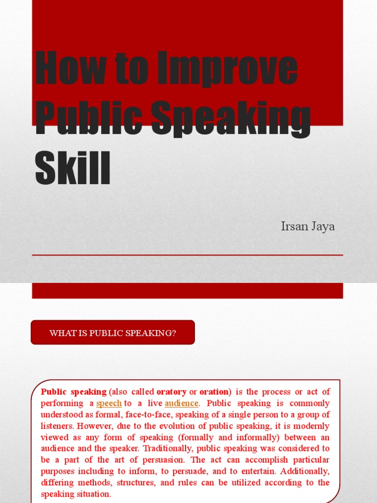 How To Improve Public Speaking Skill | PDF | Public Speaking | Semiotics