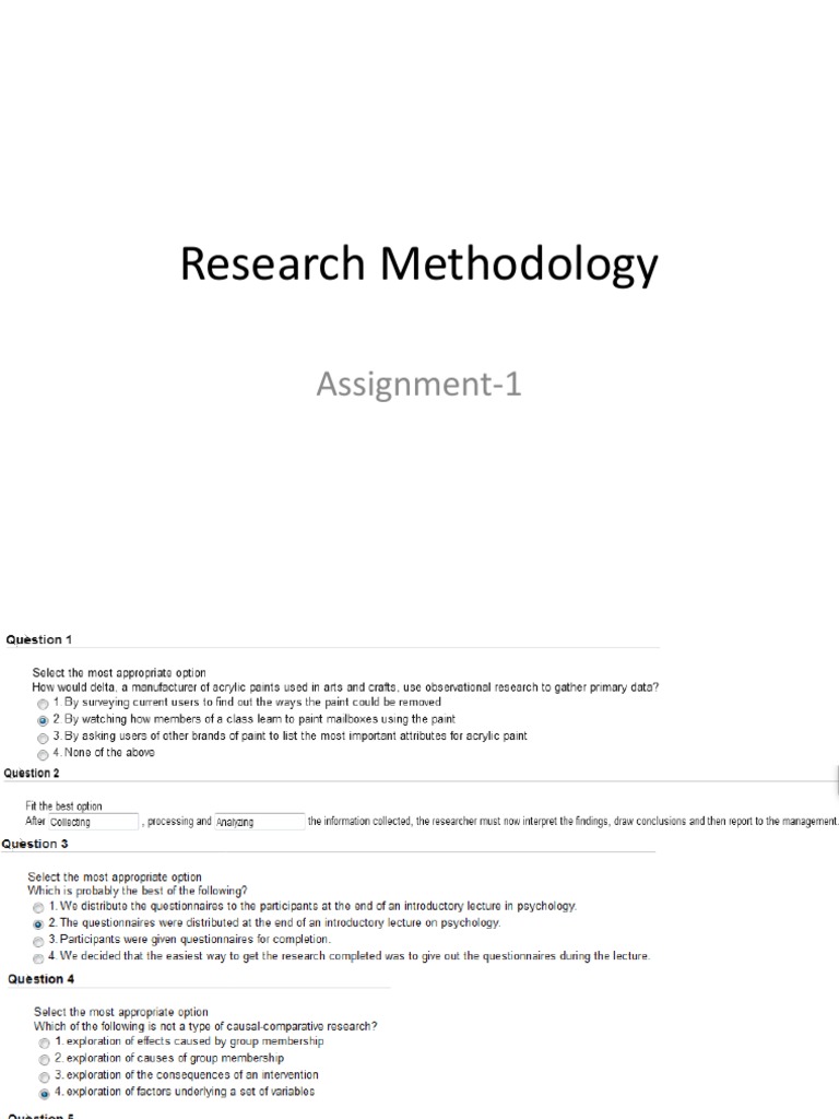 Research Methodology-Assignment-1 | PDF