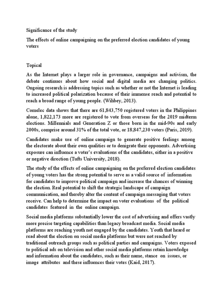 Significance of The Study and Beneficiaries 2.5 | PDF | Political ...