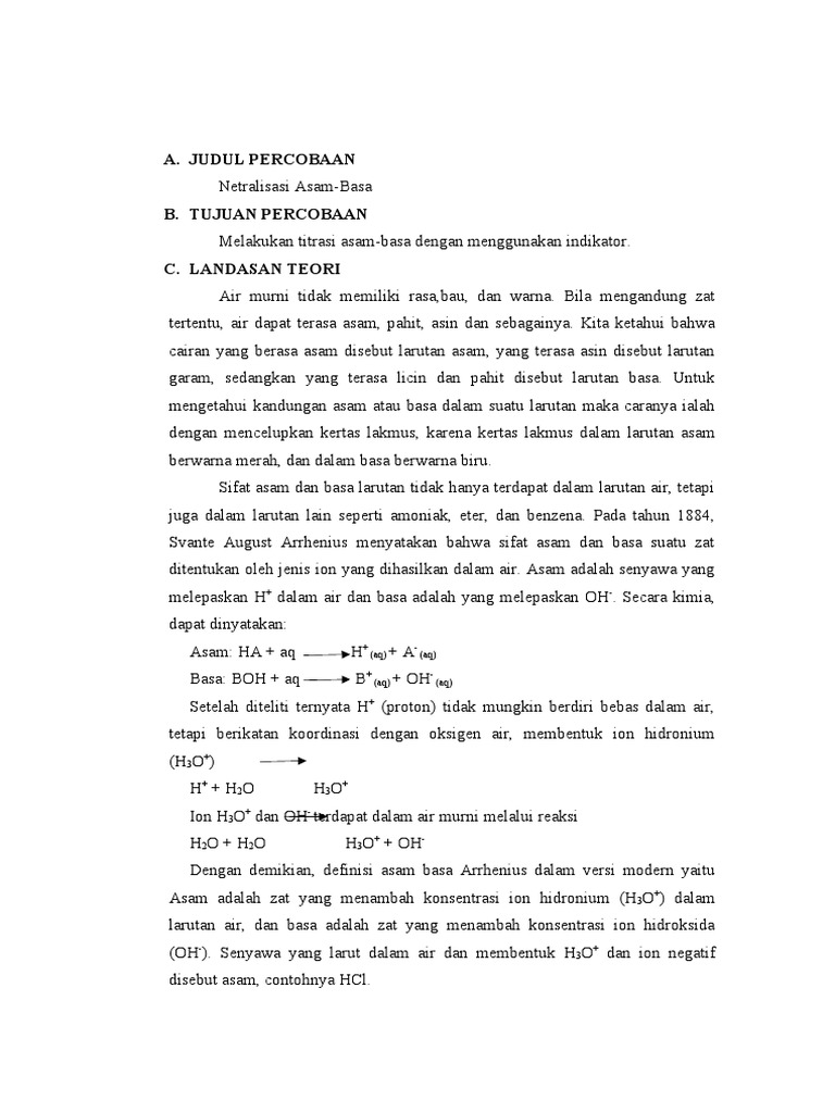 Netralisasi Asam Basa Iii | PDF