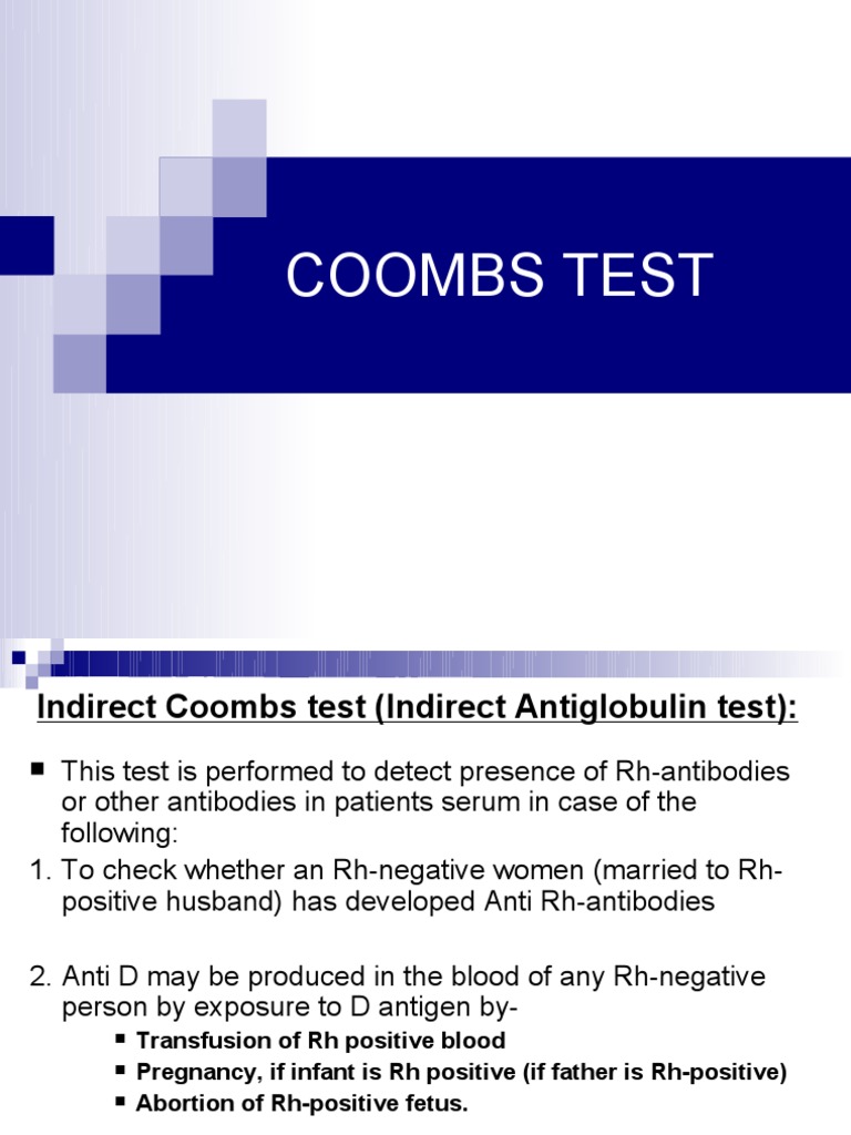 Coombs Test | PDF | Blood | Animal Anatomy