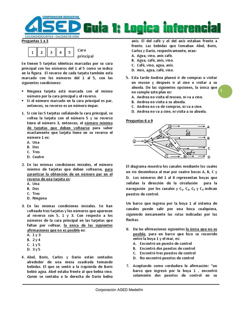Guía 1 RAZ - LOG LOGICA INFERENCIAL | PDF