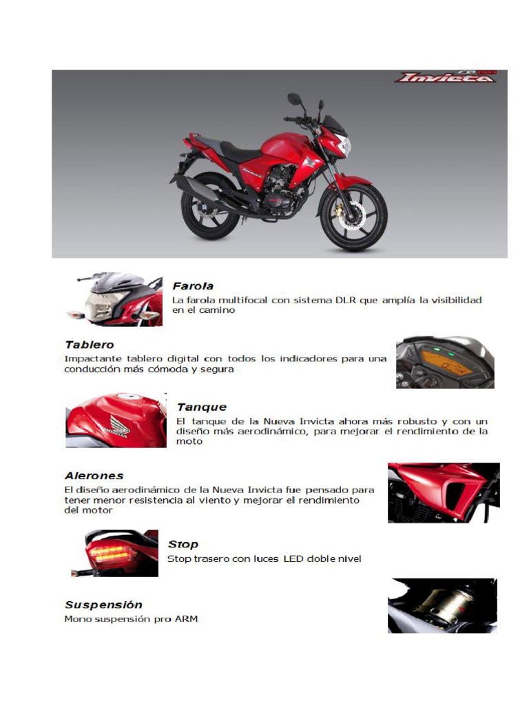 Ficha Tecnica Honda Invicta 150 | PDF