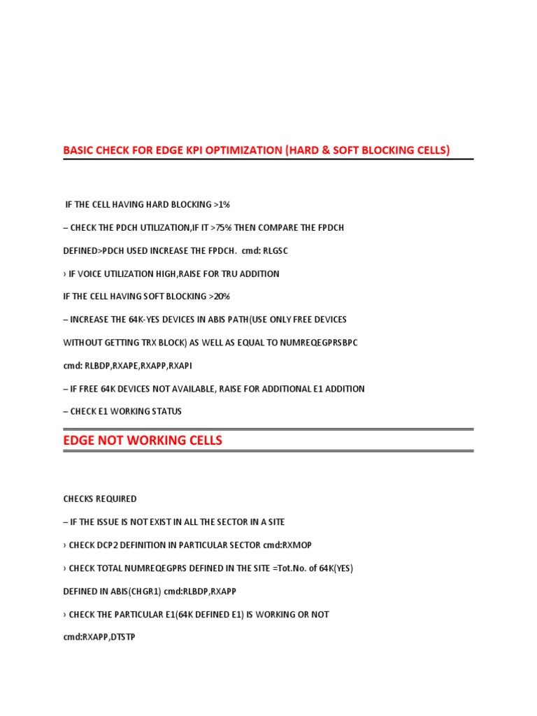 Edge KPI Optimization for Radio Software | PDF | General Packet Radio ...