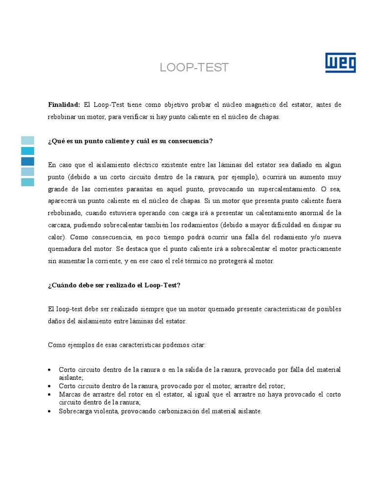 Loop Test - Español PDF | PDF | Aislador (Electricidad) | Fuerza