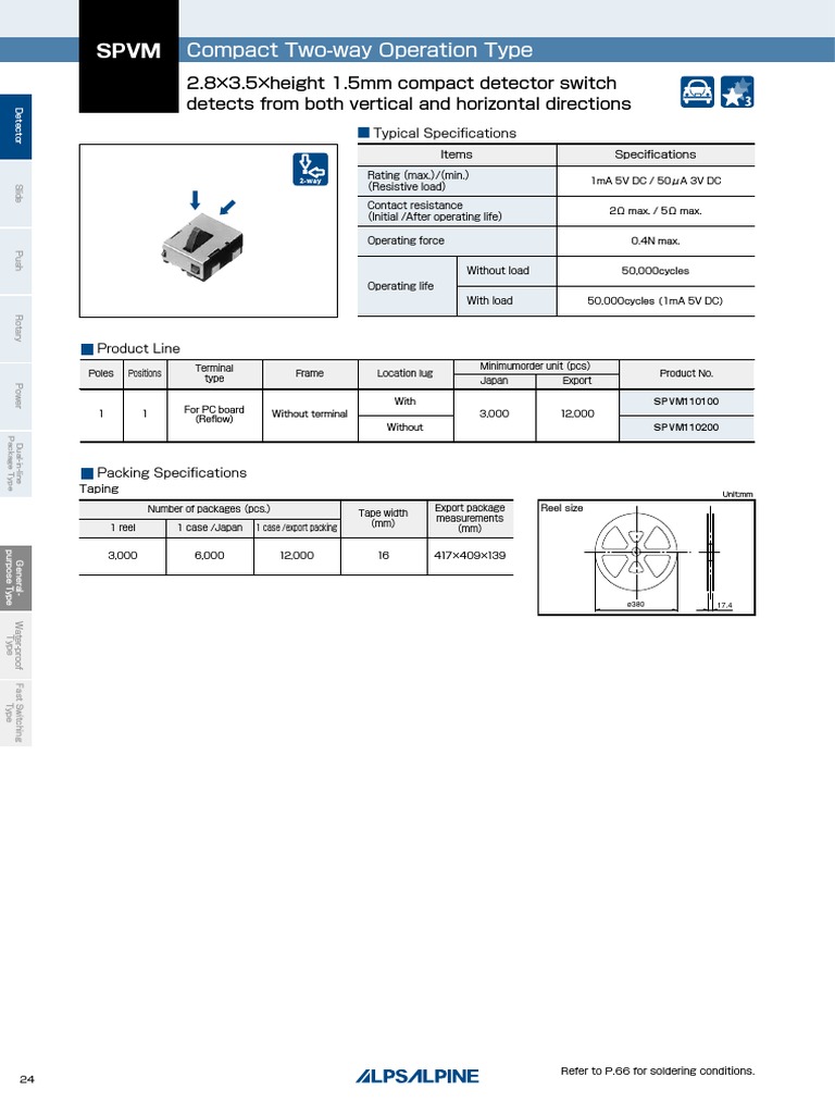Alps Alpine SPVM | PDF | Switch | Printed Circuit Board