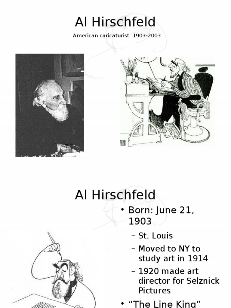 Al Hirschfeld: American Caricaturist: 1903-2003 | PDF