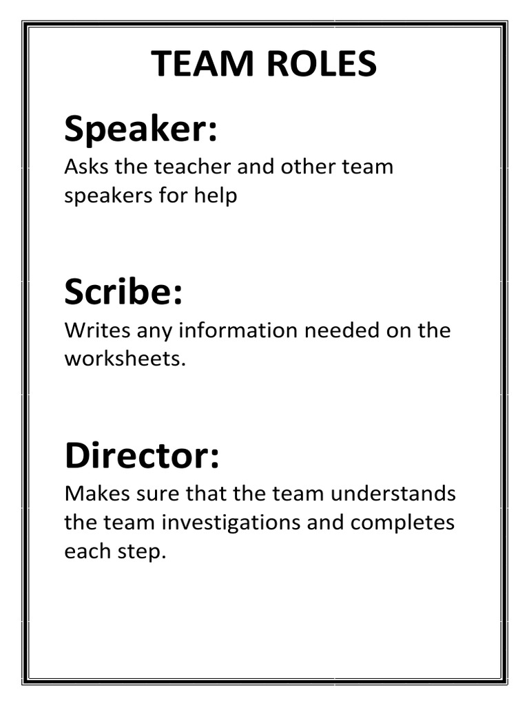 Team Roles | PDF
