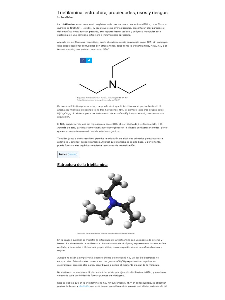 Trietilamina: Propiedades y Usos | PDF | Amoníaco | Química Orgánica