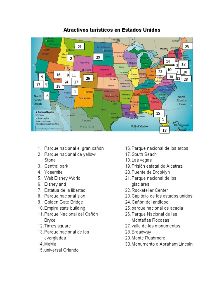 Atractivos Turisticos en Estados Unidos | PDF