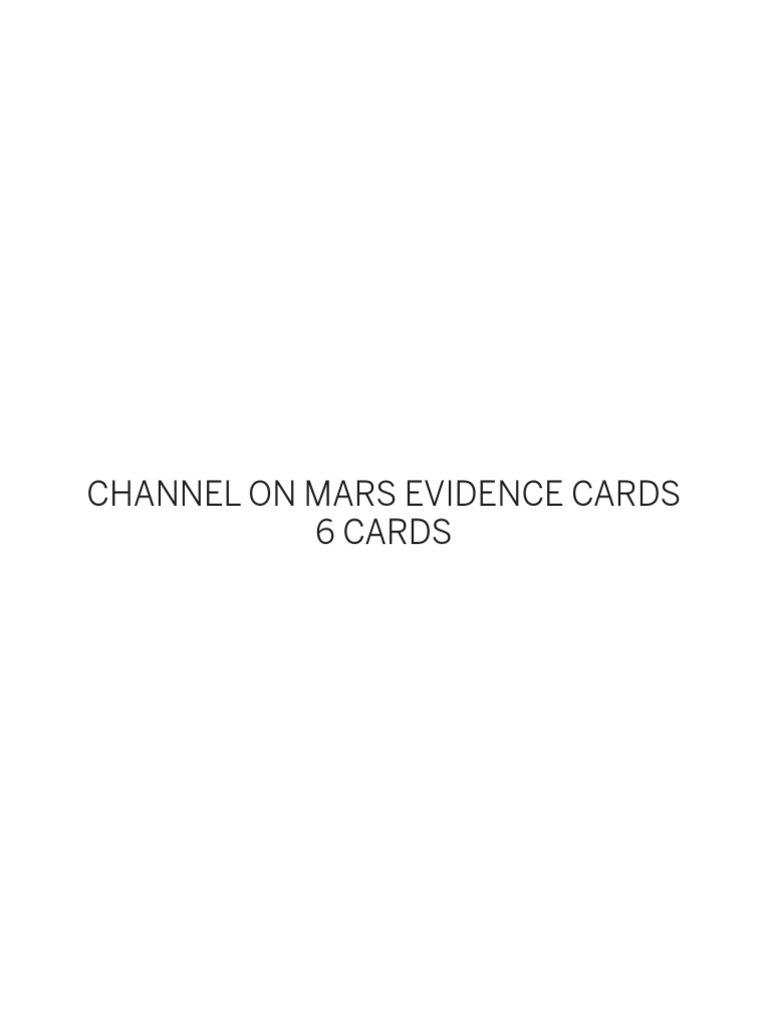 Mars Evidence Cards Source PDF | PDF | Curiosity (Rover) | Mars