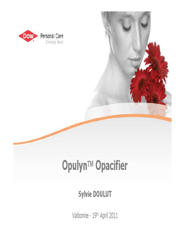 Dow Opacifiers | PDF | Shampoo | Surfactant