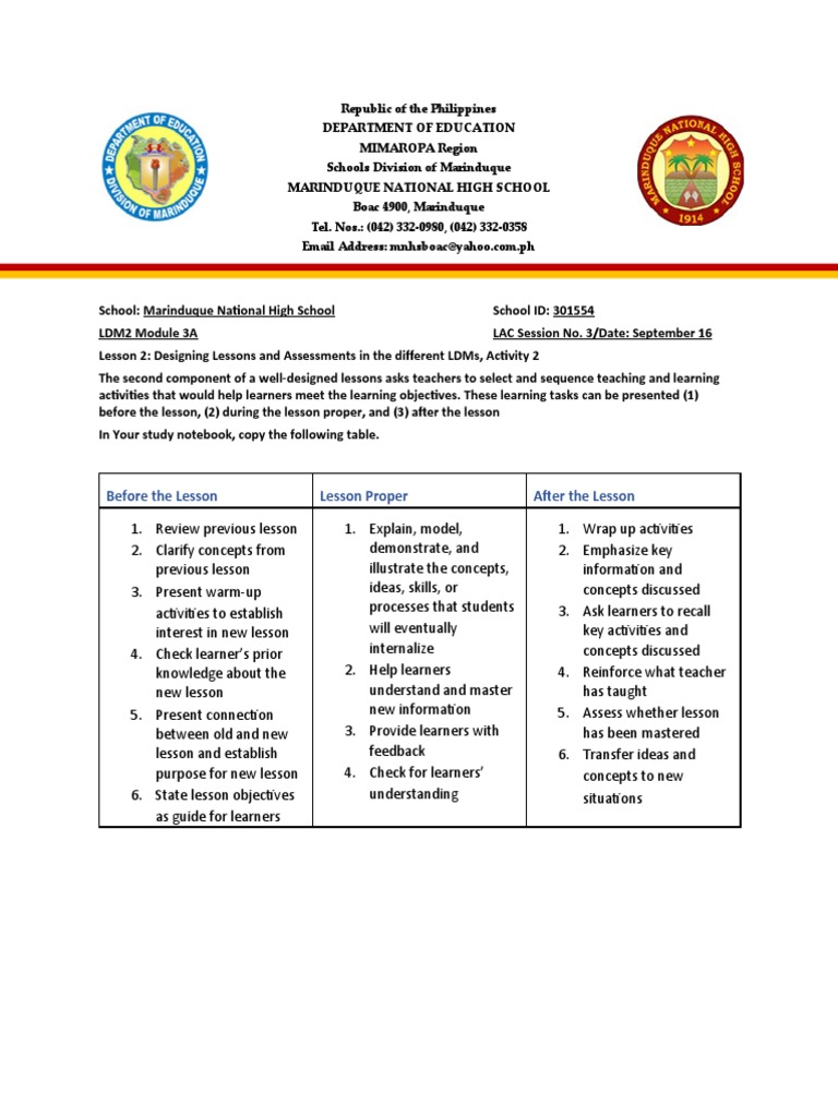 Module 3 Lesson 2 Activity 2 | PDF | Applied Psychology | Learning