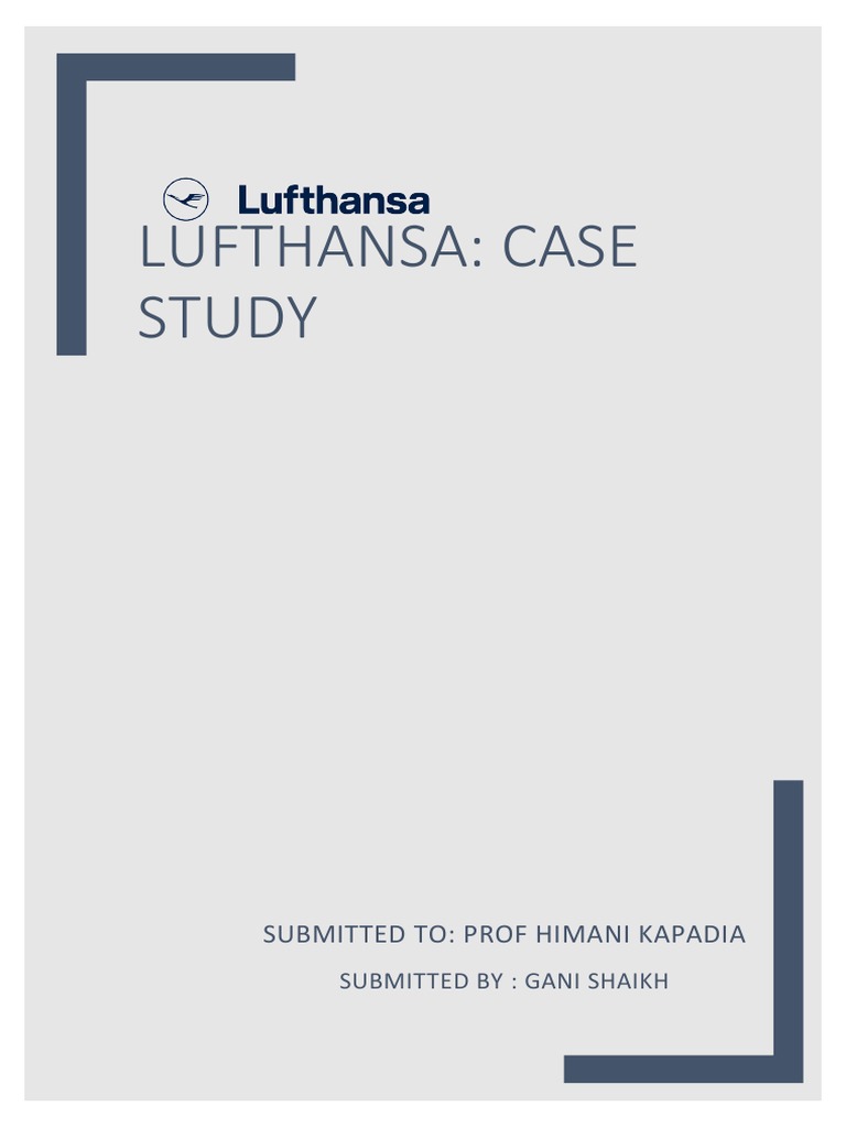 Lufthansa Case Study | PDF | Risk | Internet
