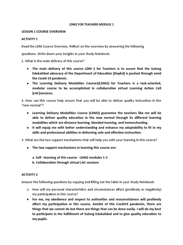 Ldm2 For Teachers Module 1 | PDF | Brainstorming | Learning