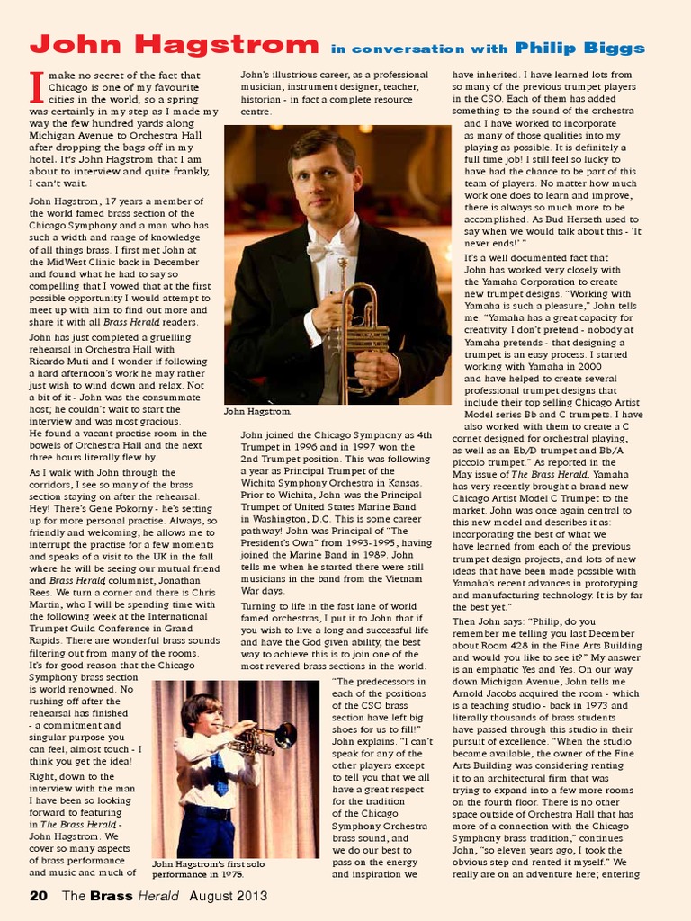 John Hagstrom: Philip Biggs | PDF | Orchestras | Trumpet