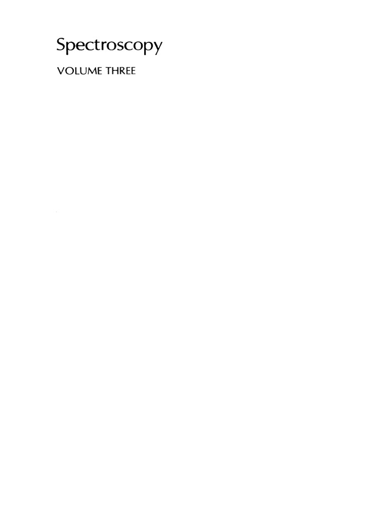 1976 - Book - Spectroscopy (Volume Three) | PDF | Spin (Physics ...