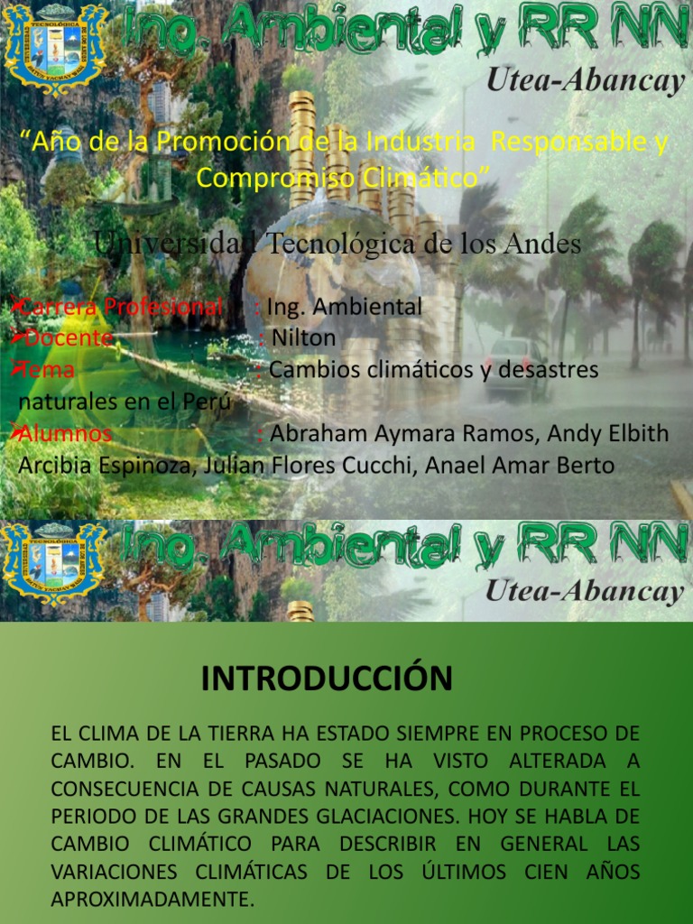 Cambio Climatico y Desatres Naturales | PDF | Desastres naturales ...