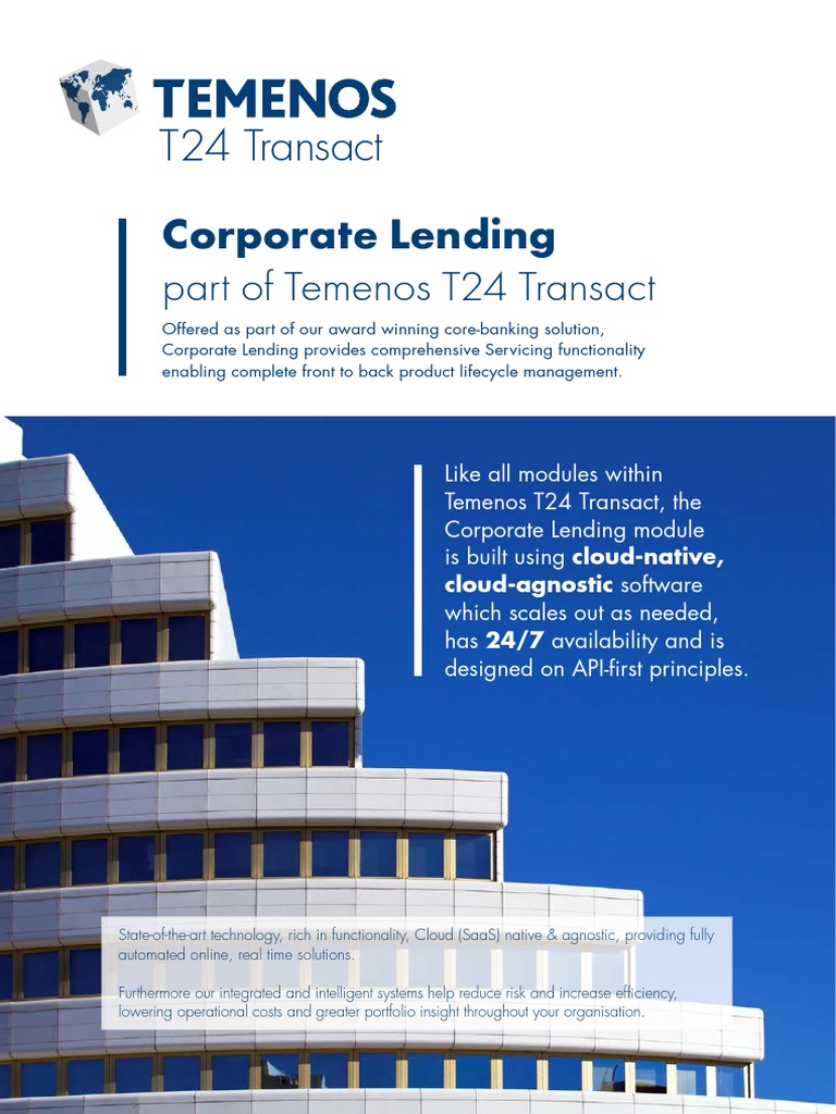 Corporate Lending: Part of Temenos T24 Transact | PDF | Collateral ...