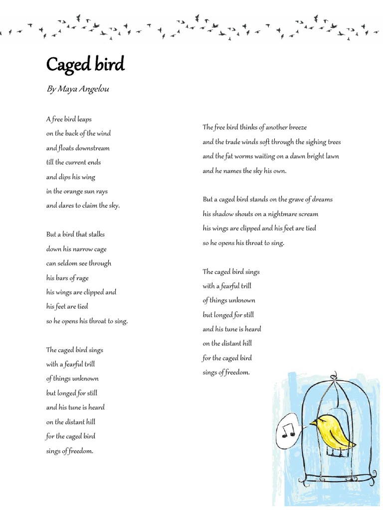 Caged Bird by Maya Angelou Text | Poetry