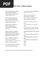 Still I Rise: A Poem by Maya Angelou | PDF