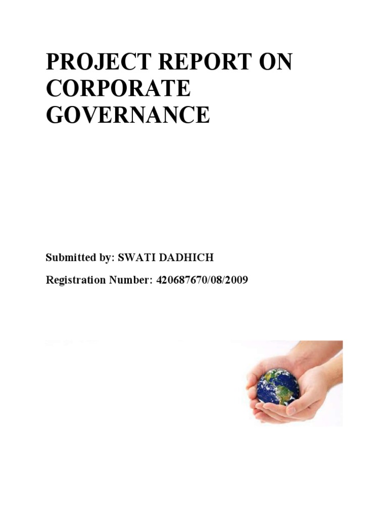Project On Corporate Governance | PDF | Corporate Governance | Governance