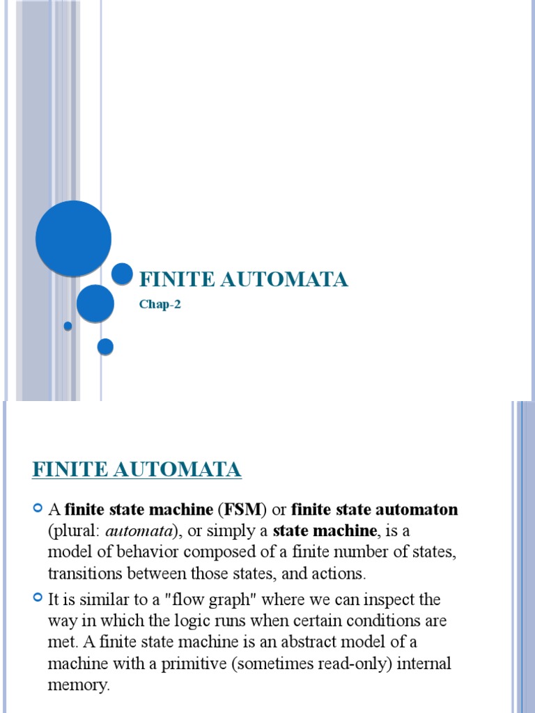 Finite Automata: Chap-2 | PDF | Automata Theory | Computing